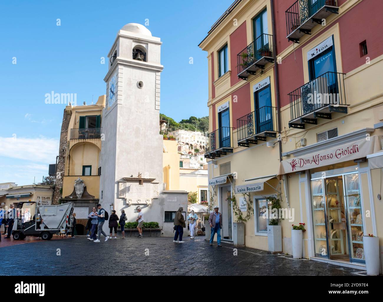 Clock Tower (Torre dell' Orologio) Piazza Umberto, Capri town, island ...