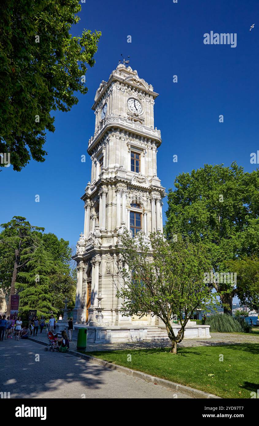 The clock tower Dolmabahce, Istanbul Stock Photo - Alamy