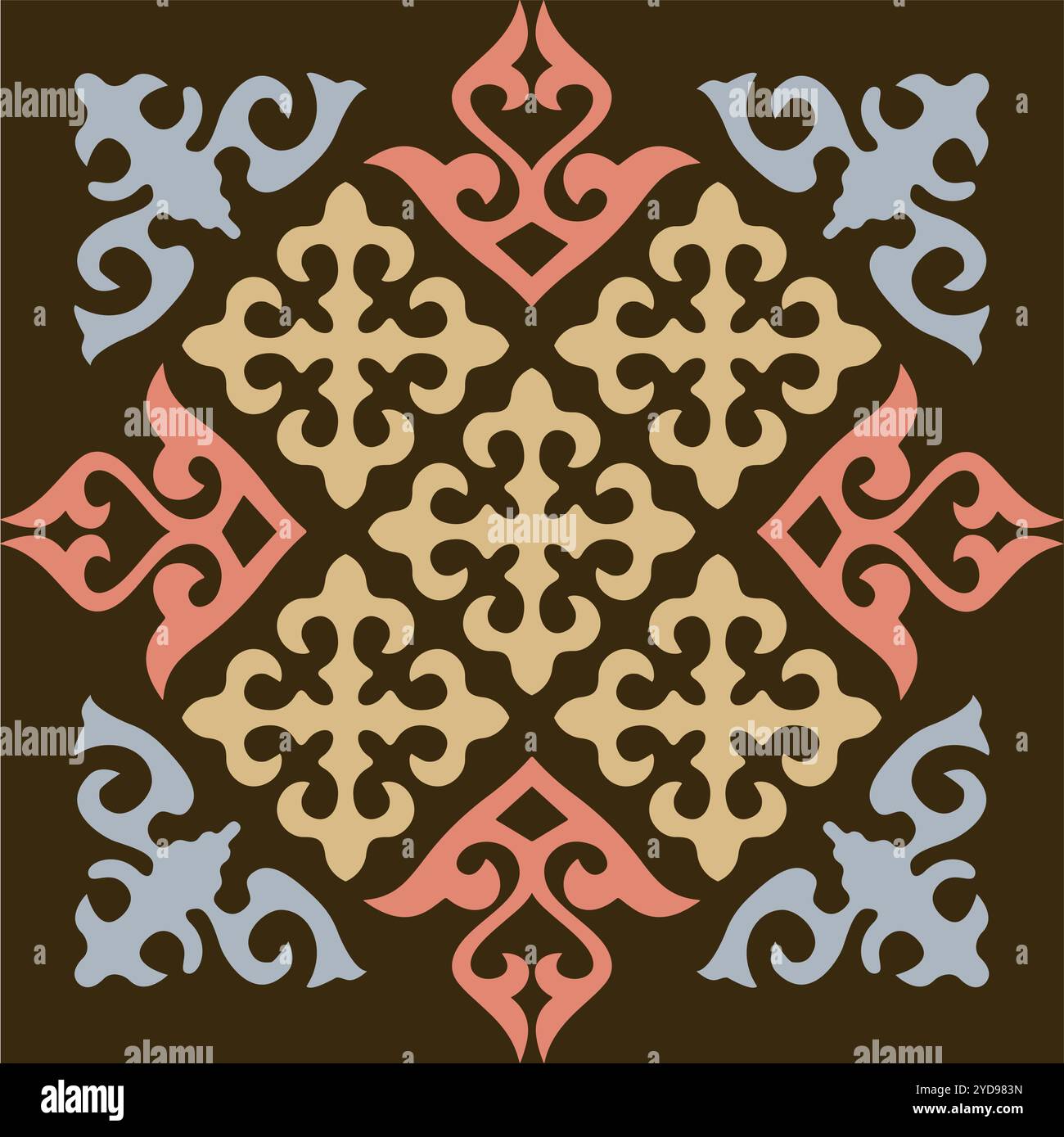 Ethnic patterns. Traditions of nomads, Kazakh steppes, Asian Mongolian ...