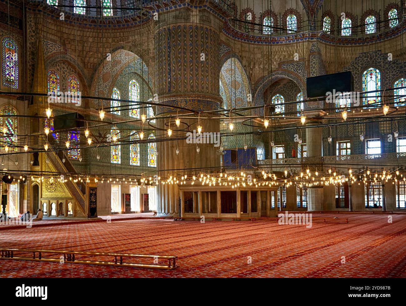 The prayer area in Sultan Ahmed Mosque (Blue Mosque), Istanbul Stock ...