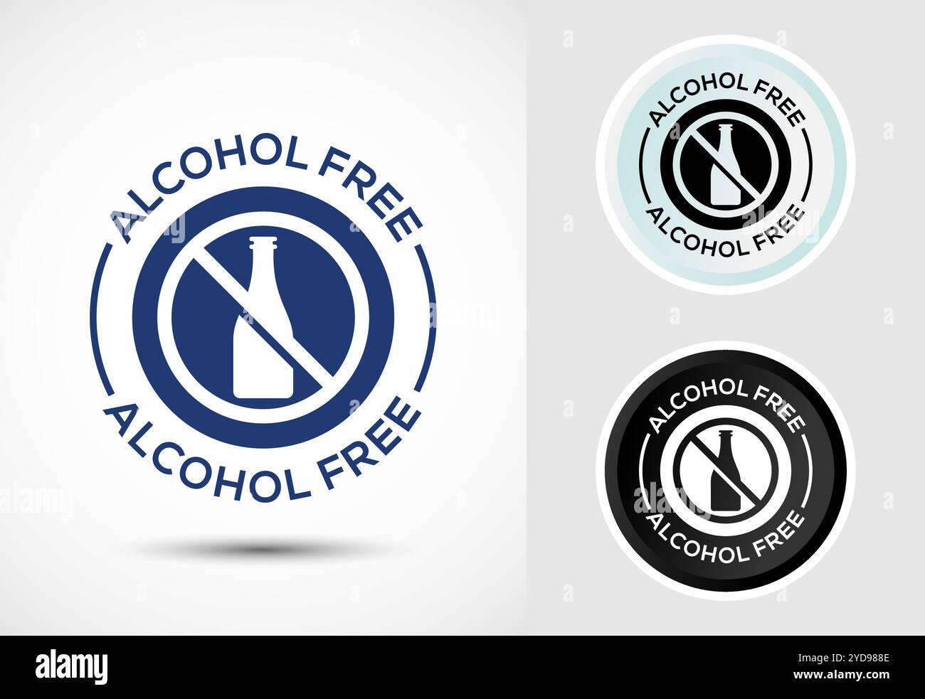 Alcohol Free Icon Design Illustration, No Alcohol Sign, Button Design ...