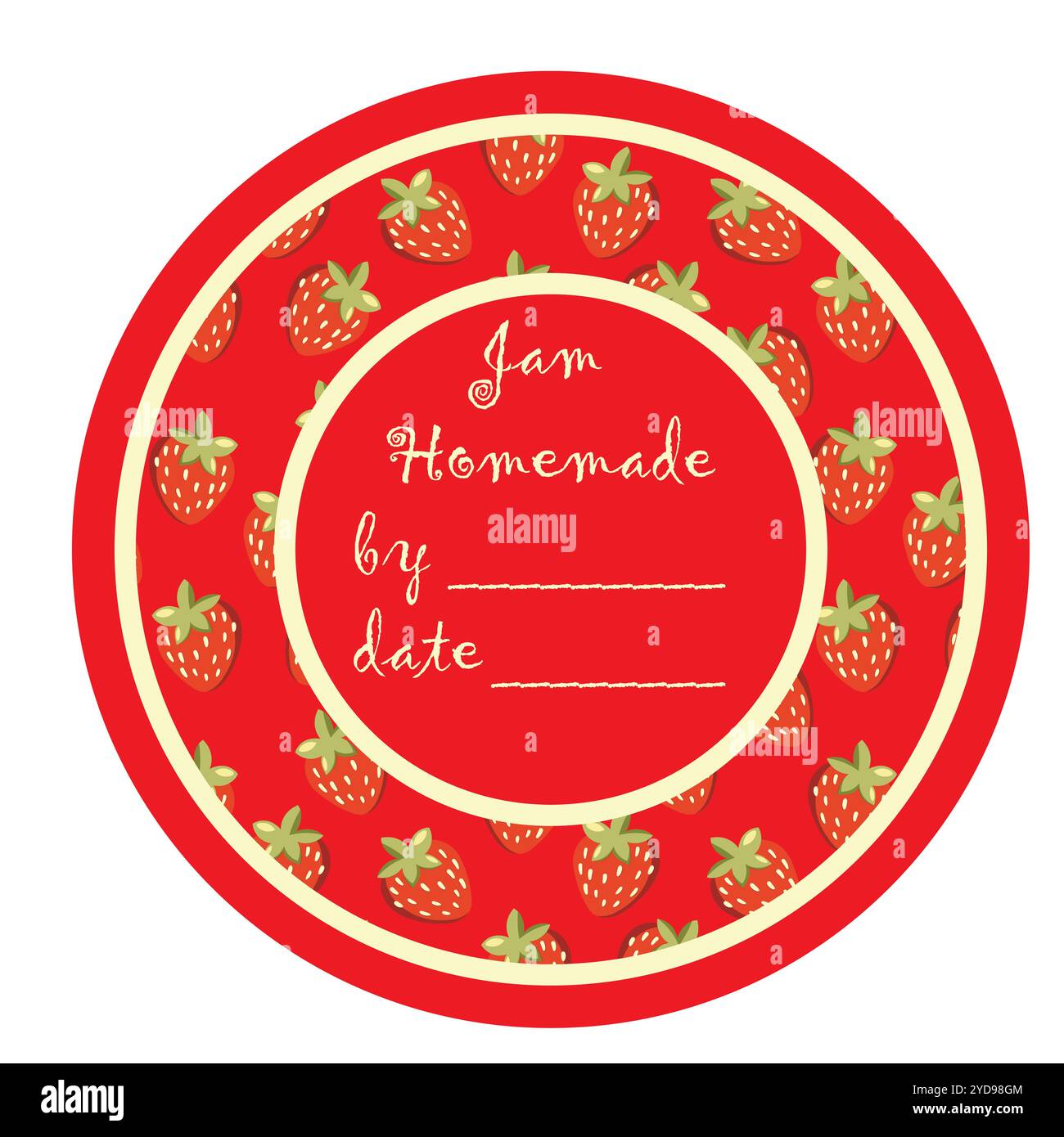 Template jam label design. Retro homemade label. Strawberry marmalade ...