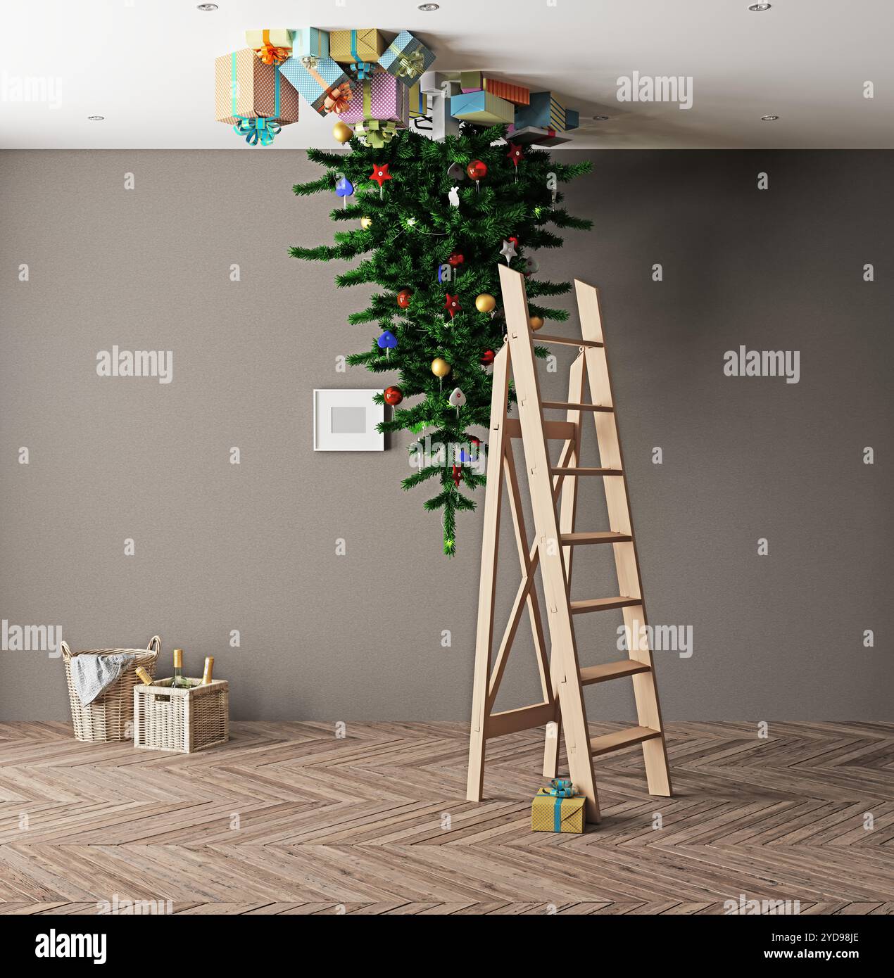 Christmas tree ceiling ceiling hi-res stock photography and images - Alamy