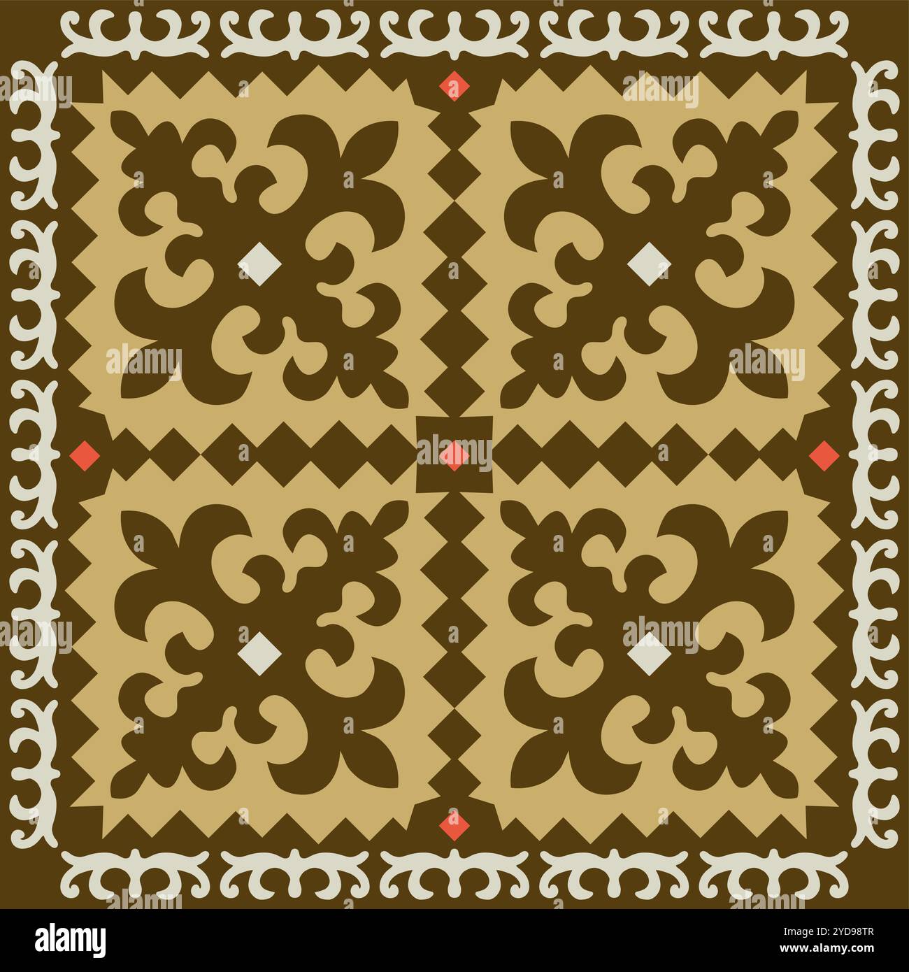 Ethnic patterns. Traditions of nomads, Kazakh steppes, Asian Mongolian ...