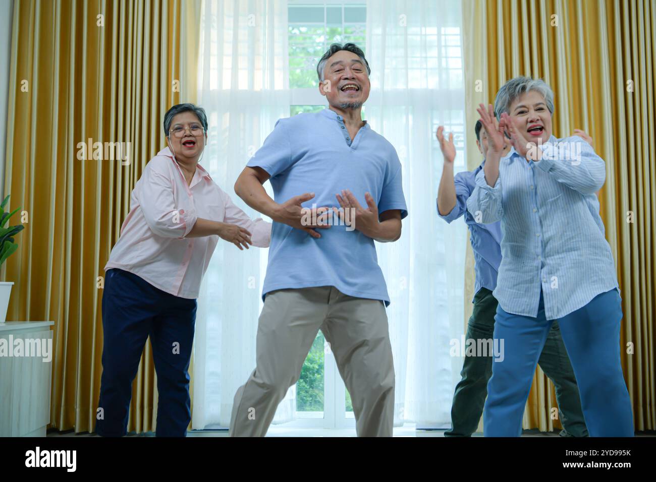 Elderly group with health-promoting dancing activities Stock Photo - Alamy