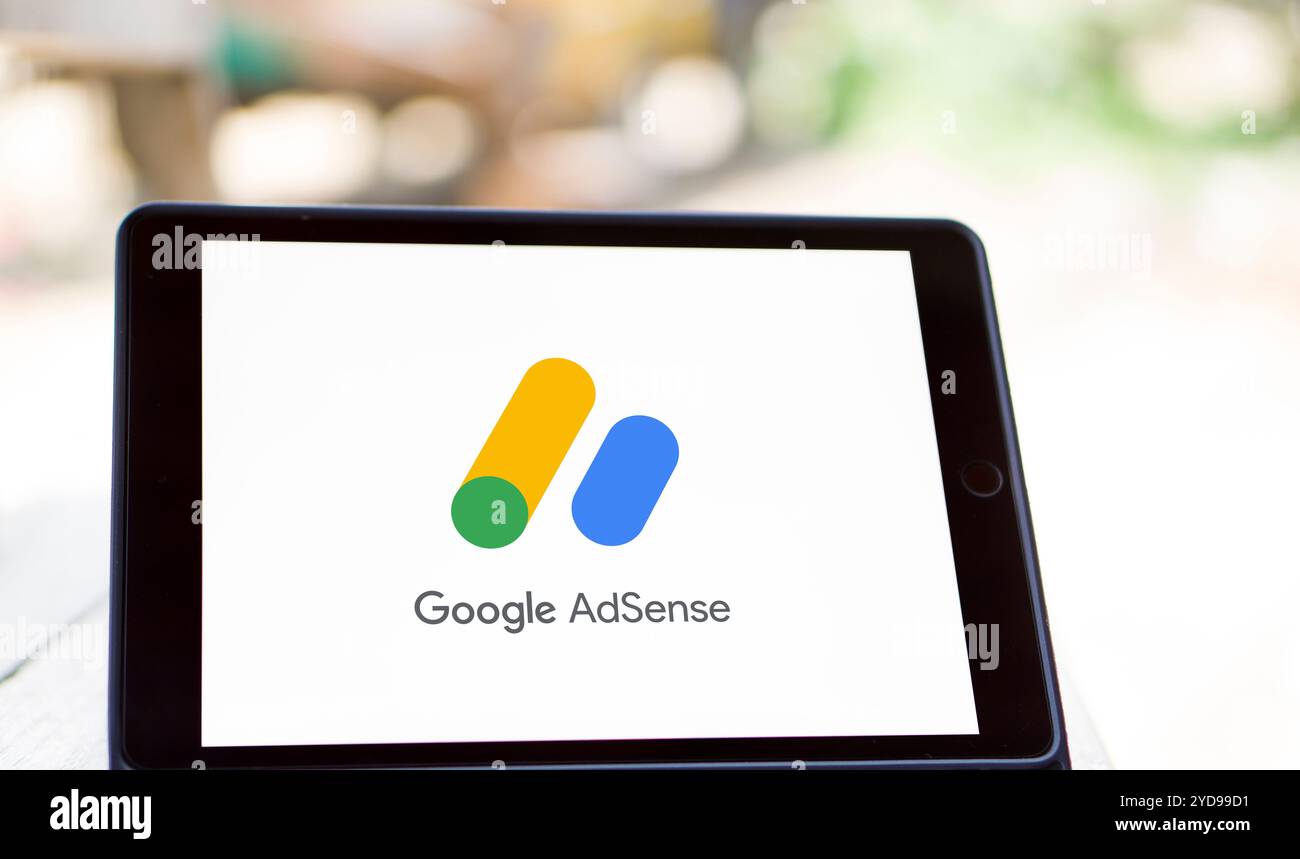 Dhaka, Bangladesh- 15 June 2024: Google Ads logo is displayed on iPad ...