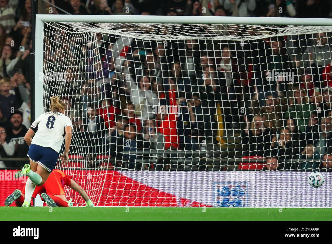 Georgia Stanway of England scores a penalty to make it 1-3 during the ...