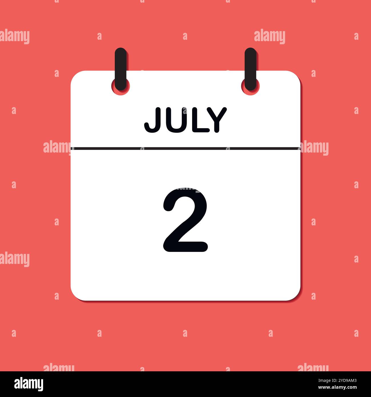 July 2. Daily Calendar icon for design. Simple design for business ...