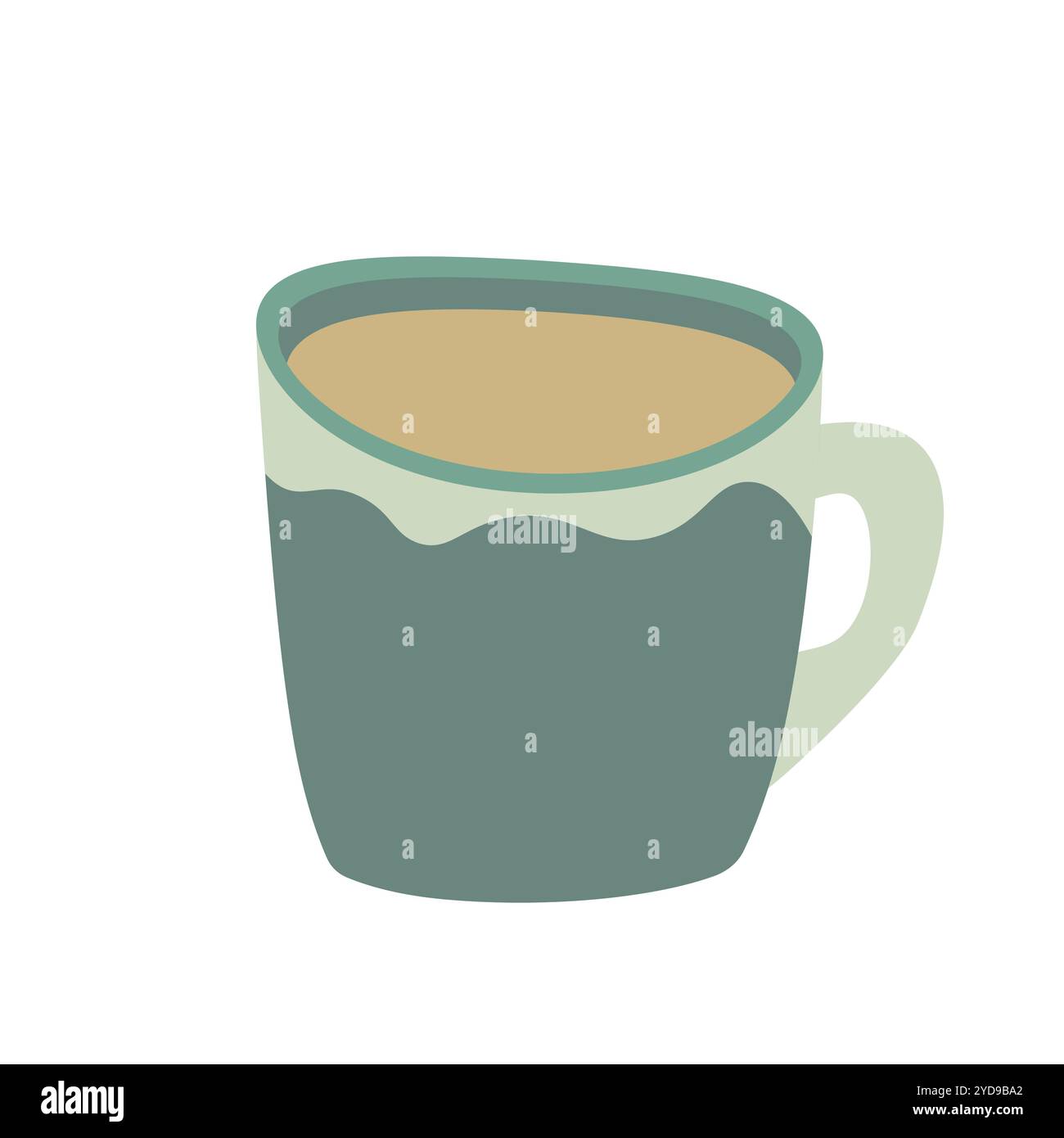 The cute color cup. Kitchen doodle vector illustration. Design for card ...