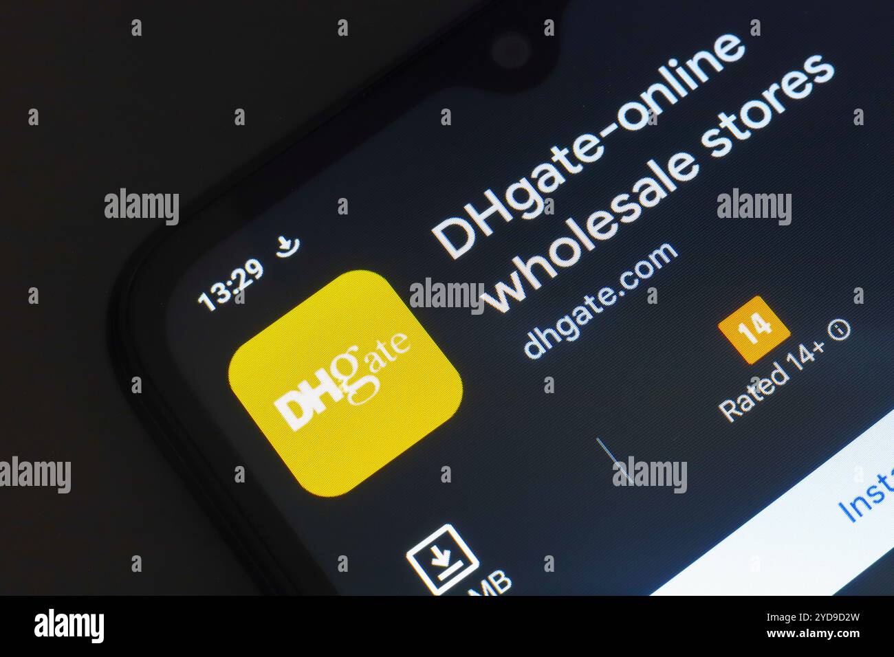 October 25, 2024, Brazil. In this photo illustration, the DHgate app ...