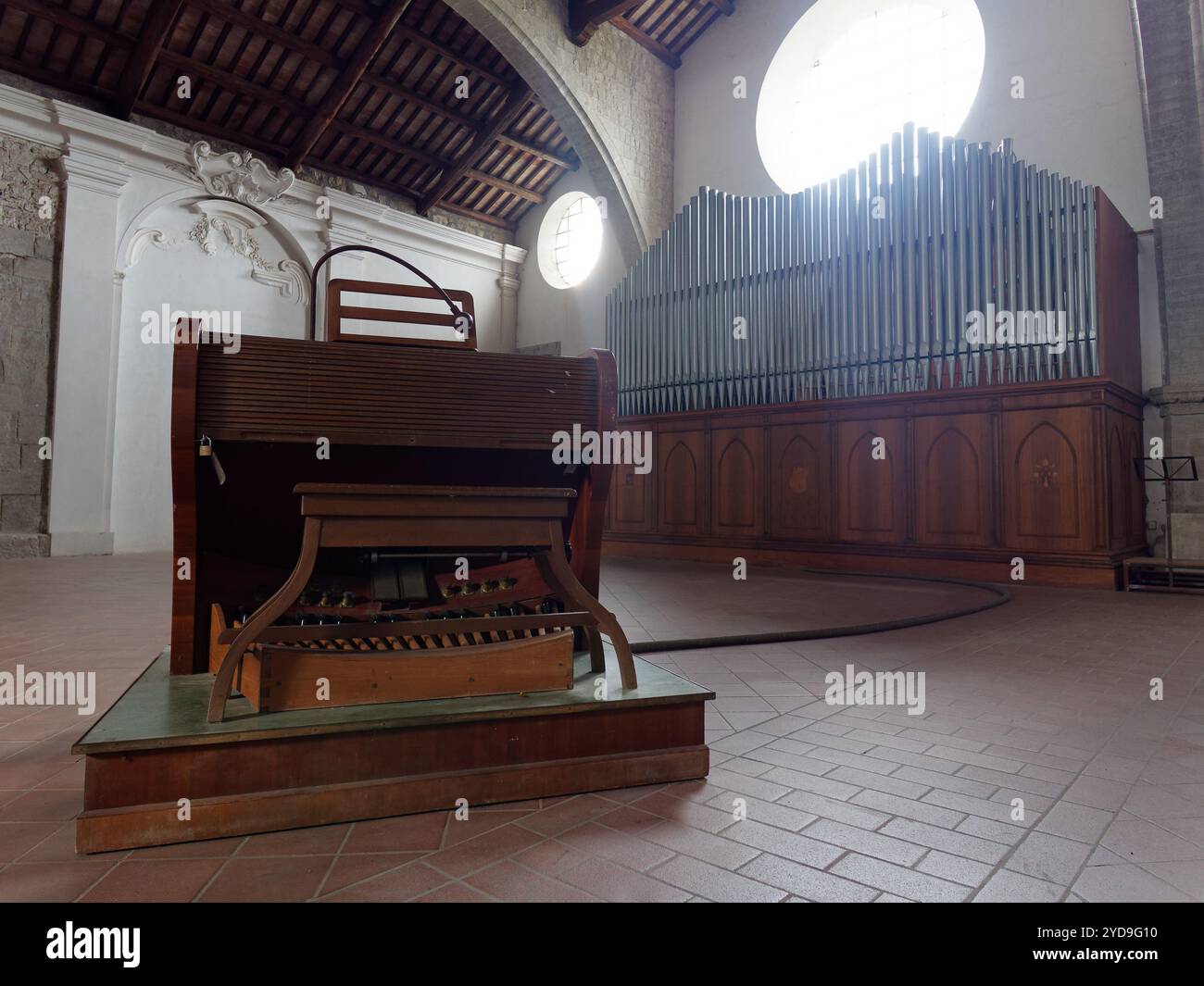 Pipe Organ on a first floor room inside the Church of Saint Flavian in ...