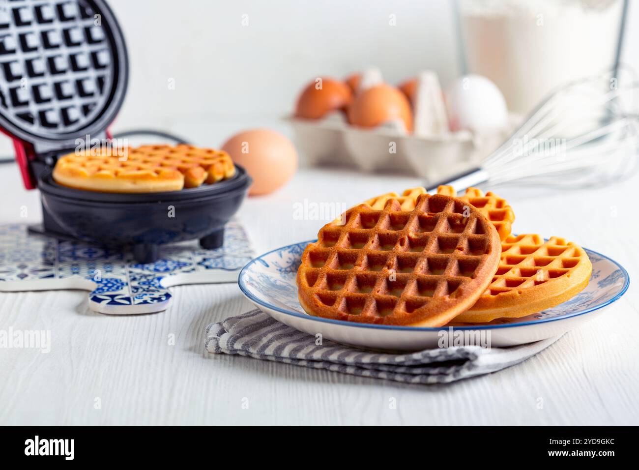 Preparation of Belgian waffles Stock Photo - Alamy