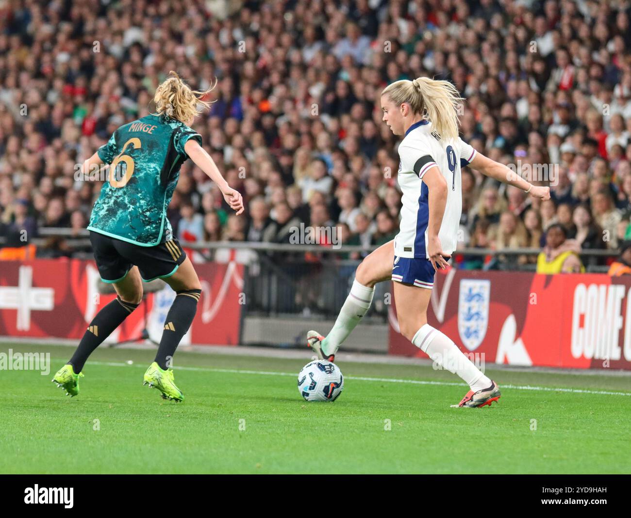 London, England, 25th October 2024: Alessia Russo (9 England) takes on ...