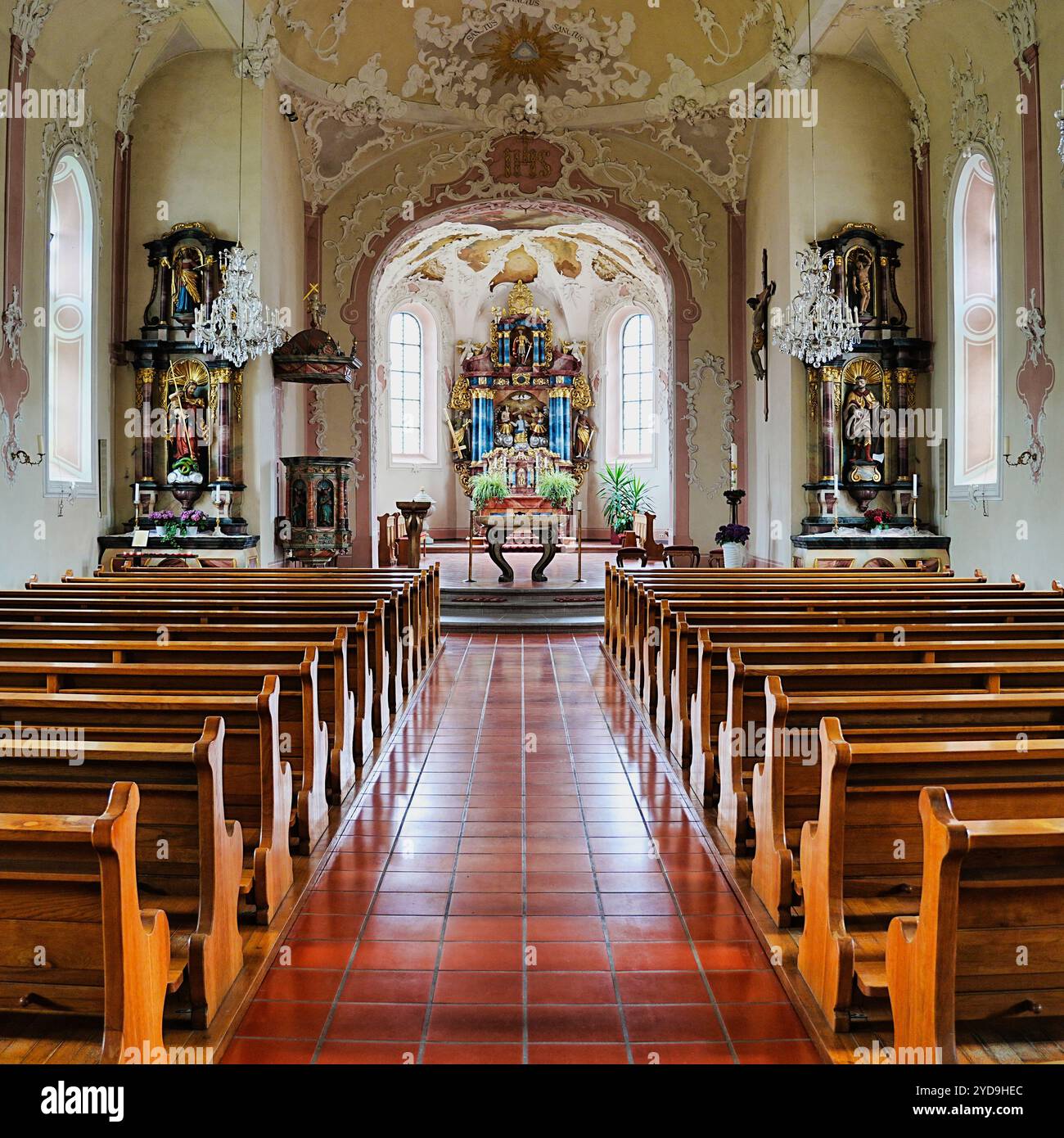 Catholic parish church of St. Genesius, RiedbÃ¶hringen Stock Photo - Alamy
