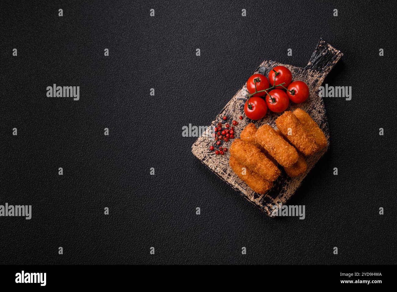 Delicious crispy cheese sticks with mozzarella, salt and spices ...