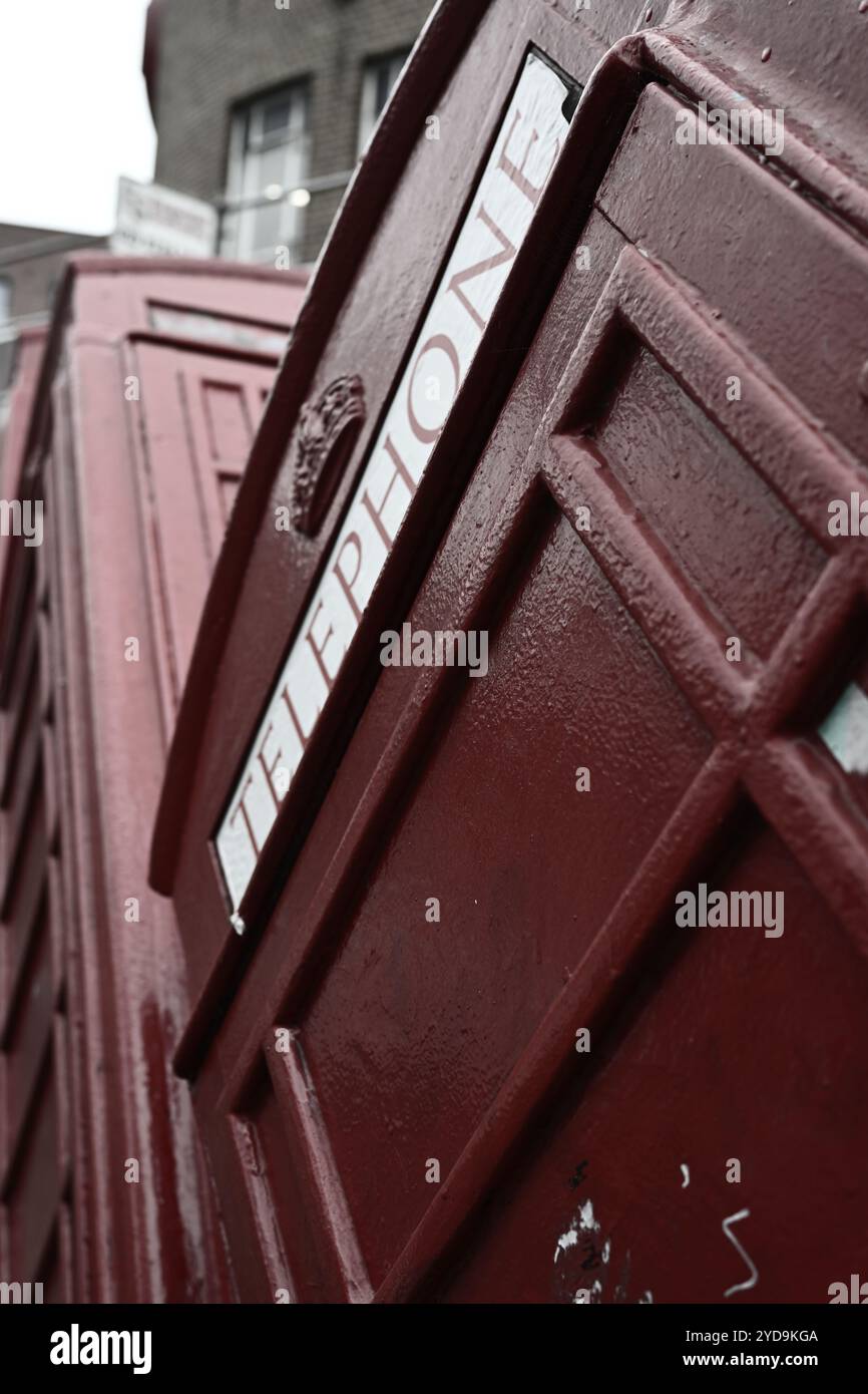 Fallen Phone Box Stock Photo - Alamy