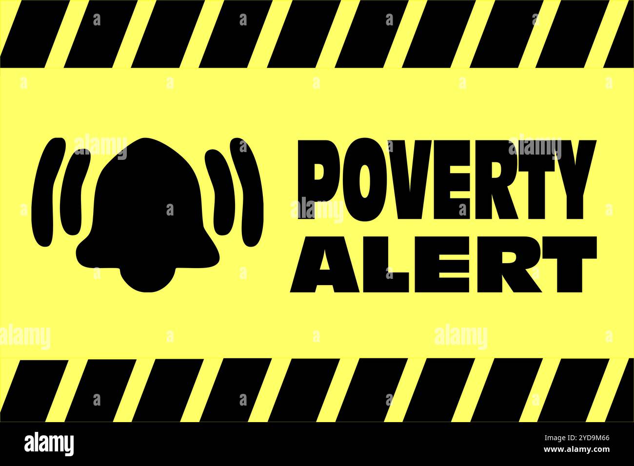 Illustration of a danger and warning sign regarding poverty Stock Photo ...