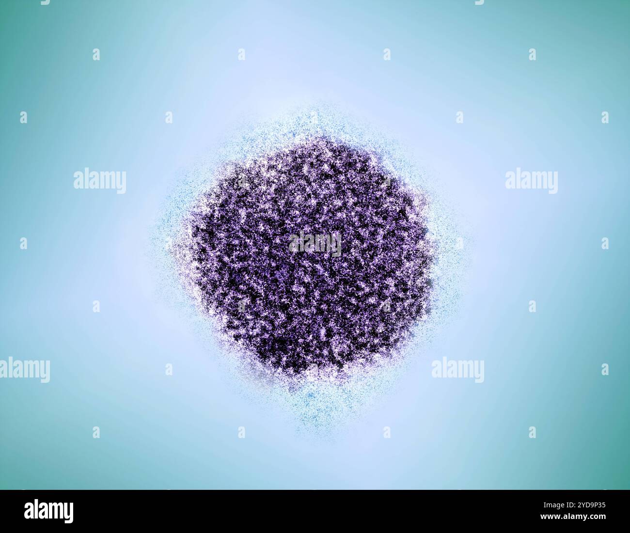 Colorized transmission electron micrograph of a hepatitis C virion ...