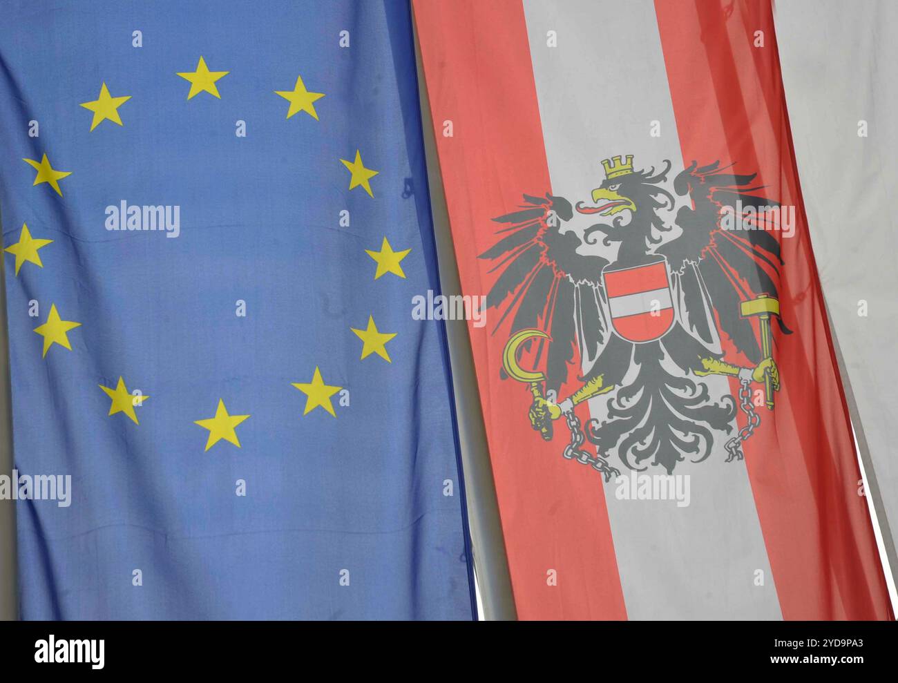 Flags austria european union austrian hi-res stock photography and ...