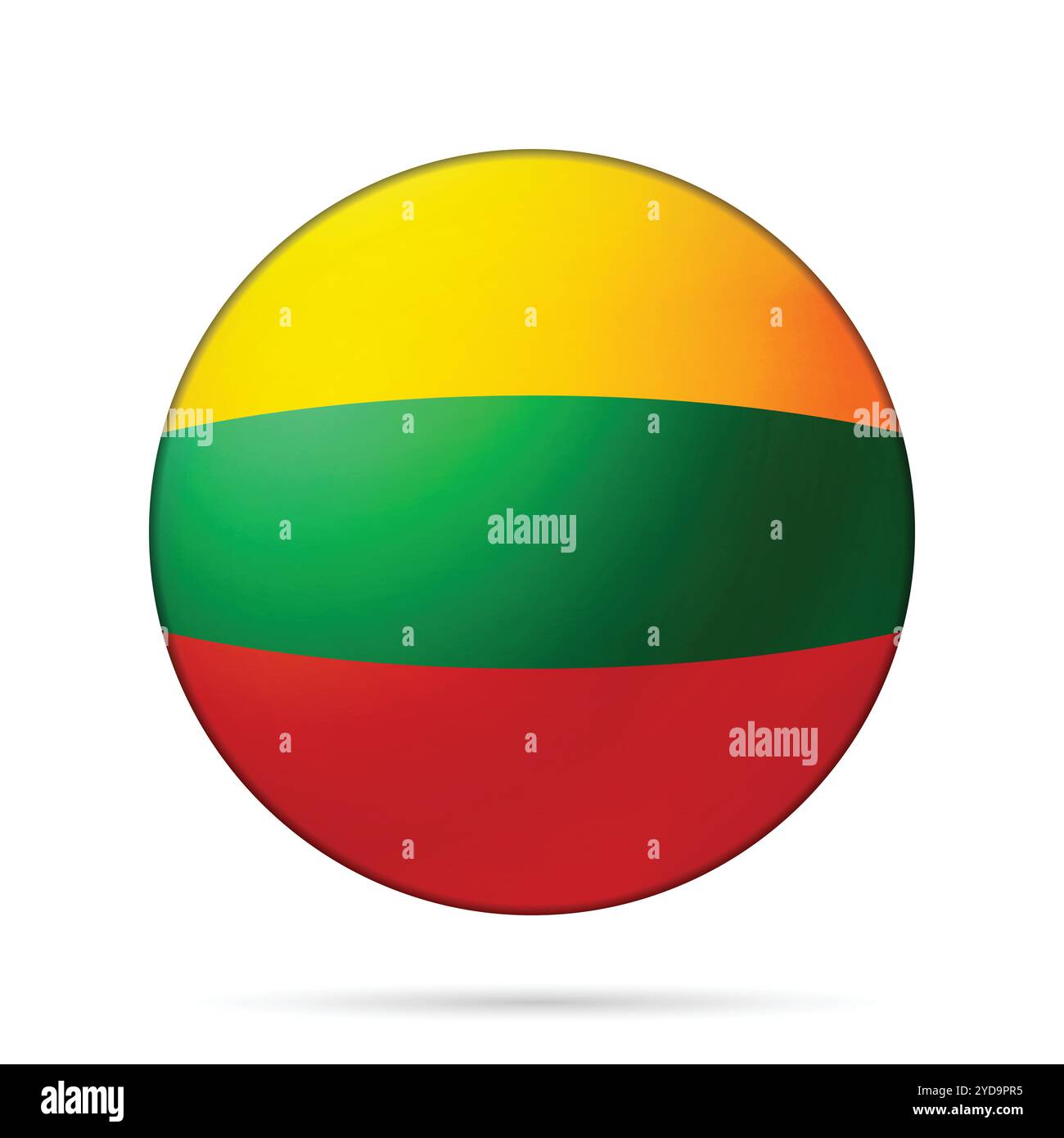 Glass light ball with flag of Lithuania. Round sphere, template icon ...