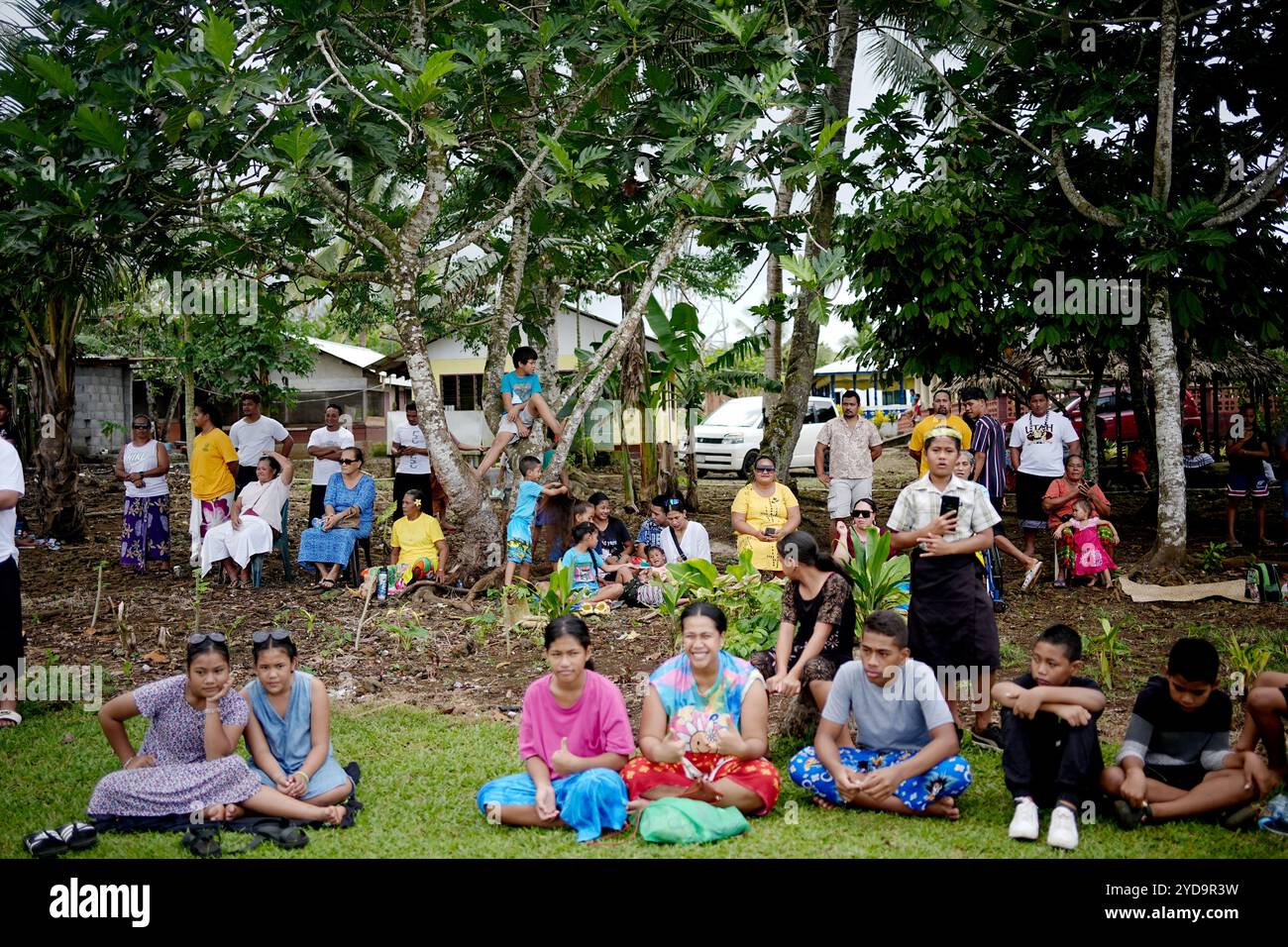Villagers at the Siumu Village ahead of a farewell ceremony for King ...