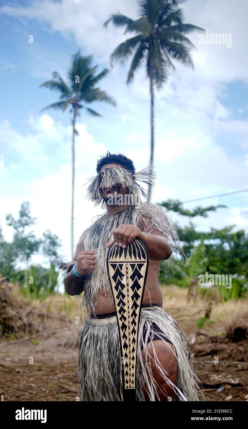 A villager at the Siumu Village ahead of a farewell ceremony for King ...