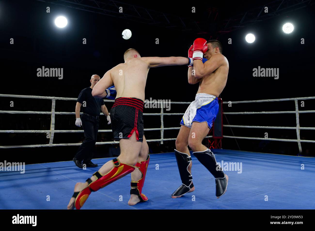 Fierce boxing match showcases athletes' power and skill Stock Photo - Alamy