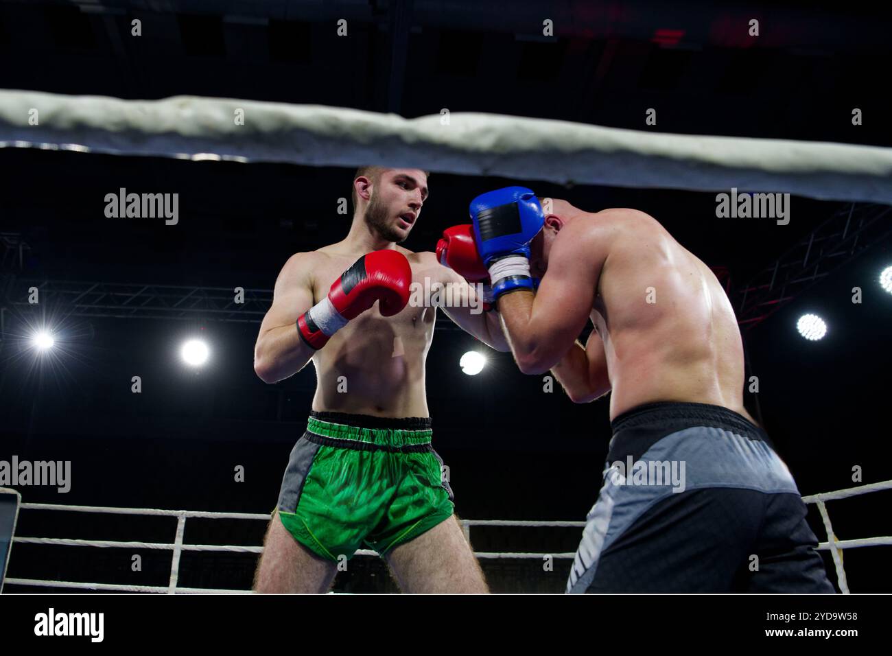 Fierce boxing match showcases athletes' power and skill Stock Photo - Alamy