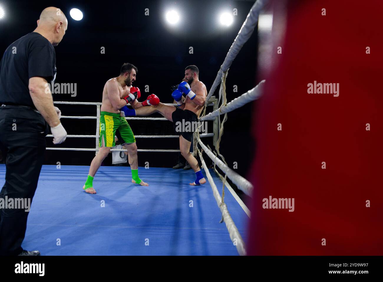 Fierce boxing match showcases athletes' power and skill Stock Photo - Alamy
