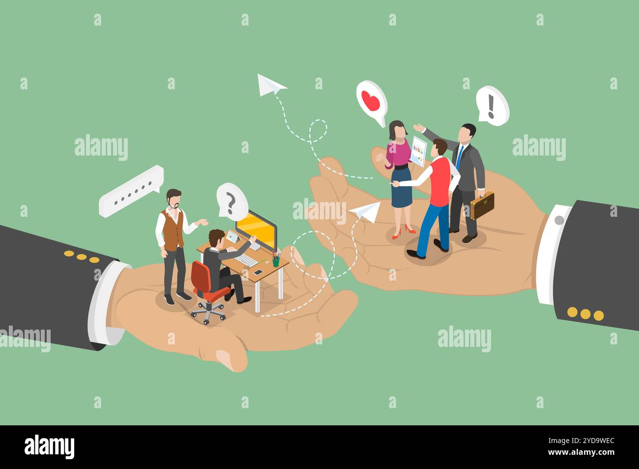 3D Isometric Flat Conceptual Illustration of Employee Retention, Staff ...