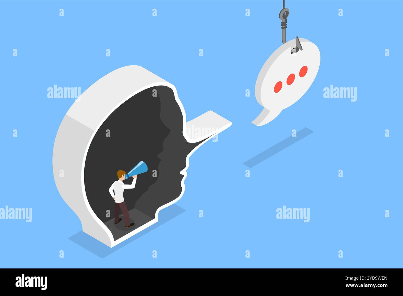 3D Isometric Flat Conceptual Illustration of Fake Identity, Lies or ...