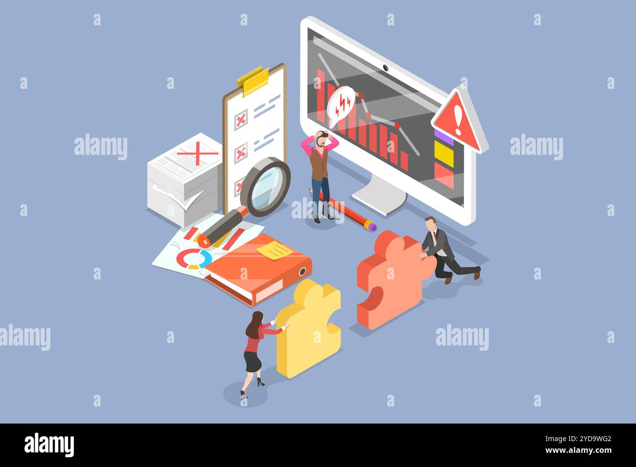 3D Isometric Flat Conceptual Illustration of Marketing Mistake, Wrong ...