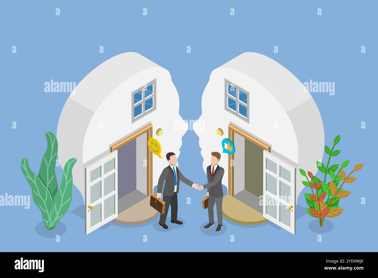 3D Isometric Flat Conceptual Illustration of Collaboration Skills ...