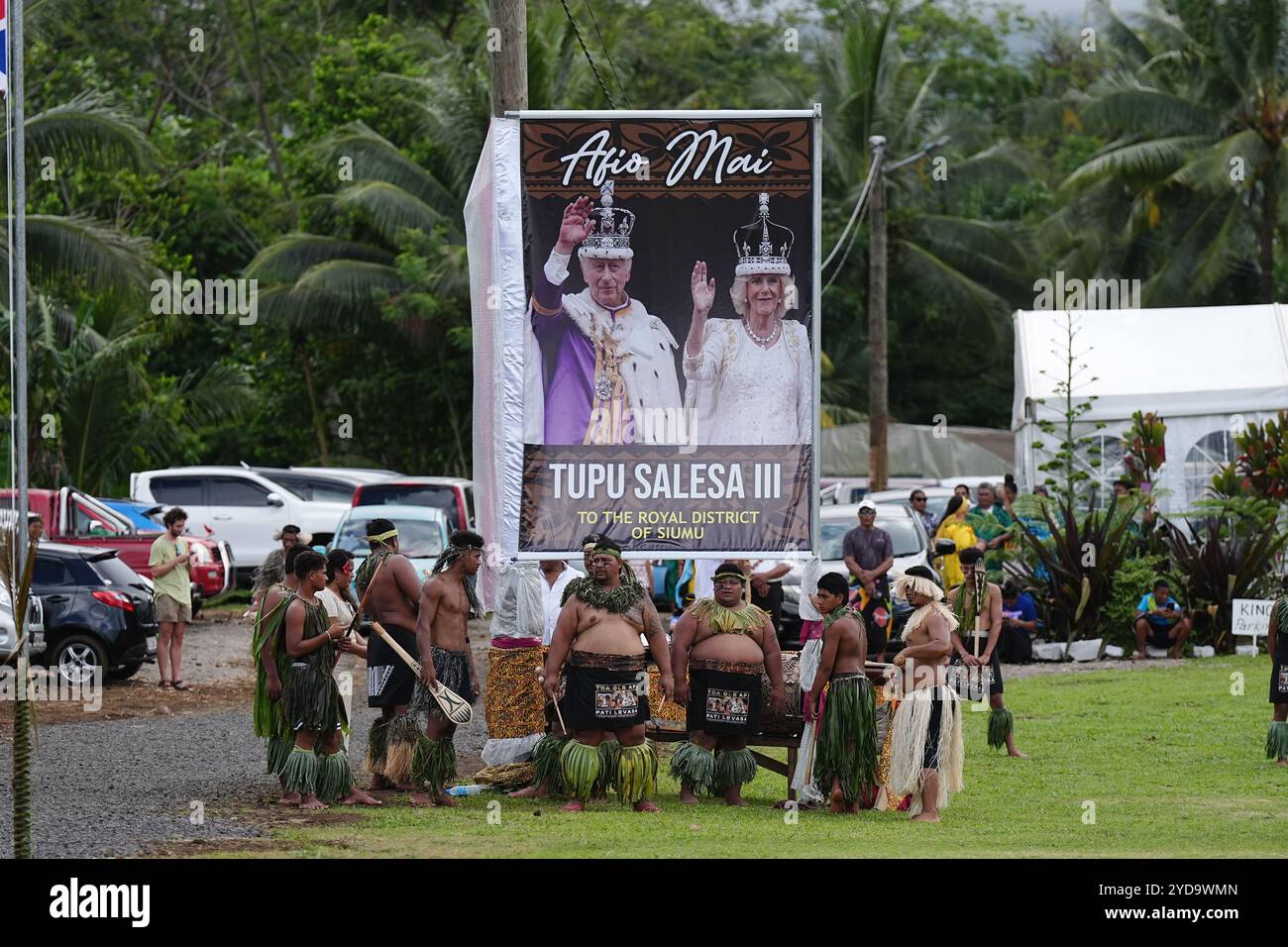 A general view of preparations at the Siumu Village ahead of the arrival of King Charles III and ...