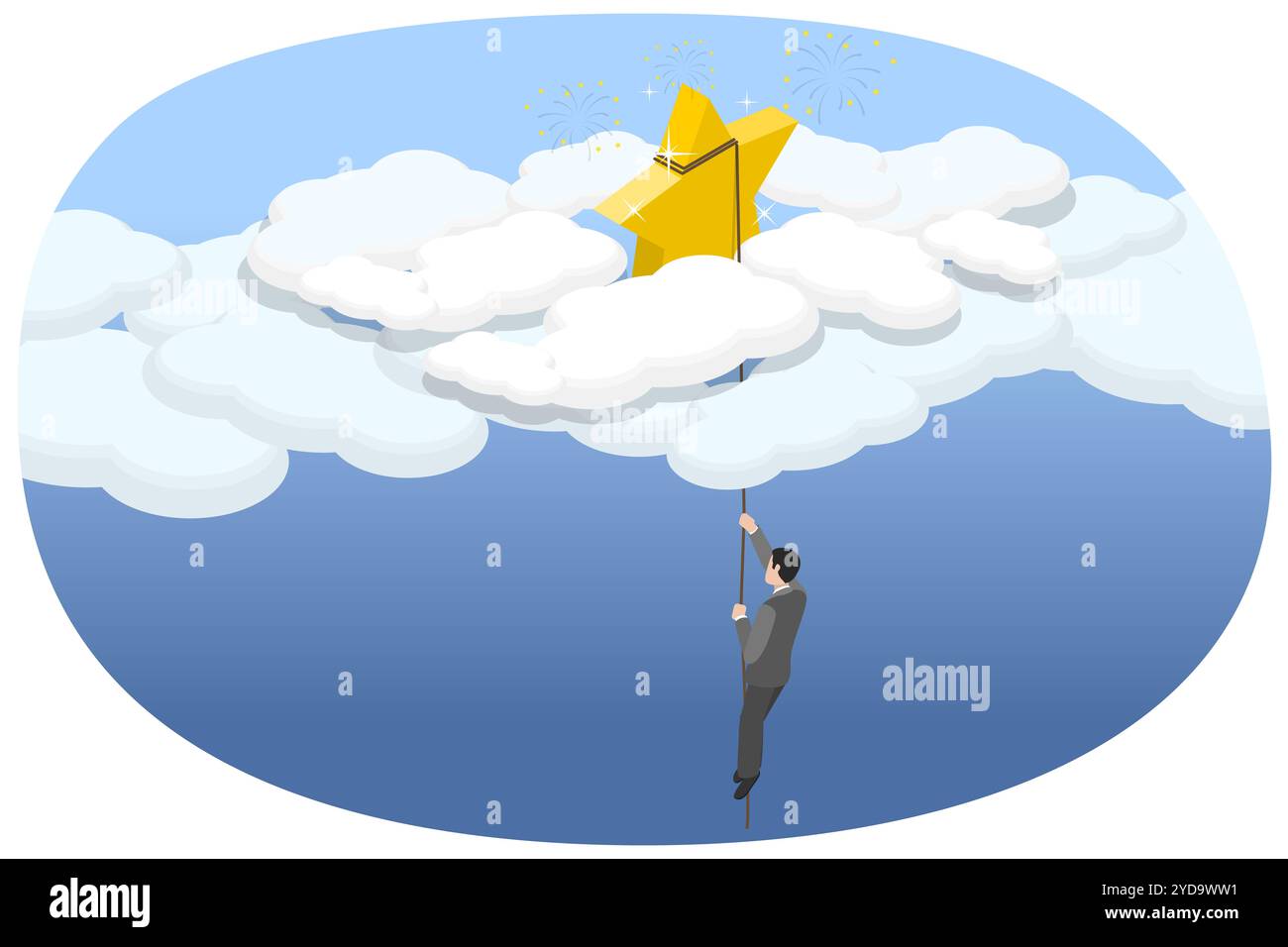 3D Isometric Flat Conceptual Illustration of Effort To Achieve Goal ...