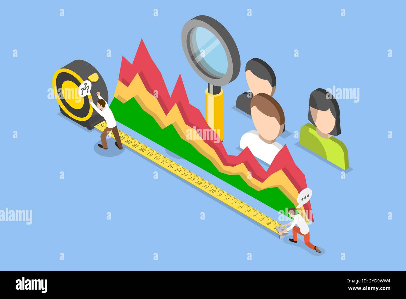 3D Isometric Flat Conceptual Illustration of KPI as Key Performance ...