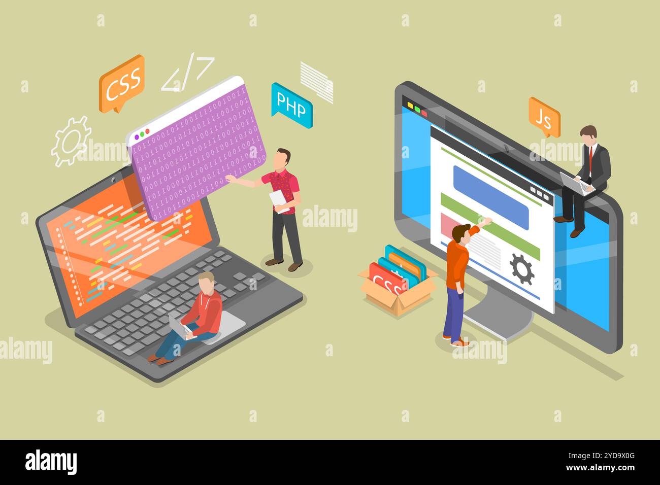 3d Isometric Flat Conceptual Illustration Of Website Development And Coding Building App Design