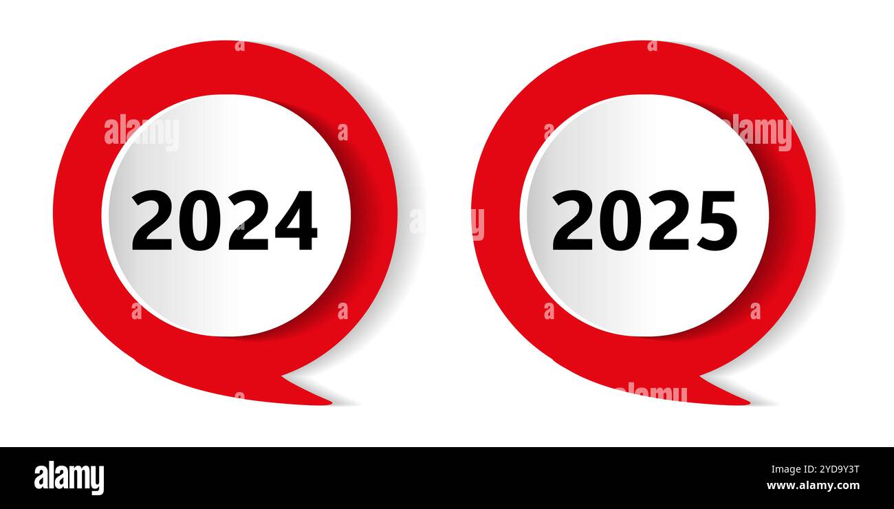 Upcoming years 2024 and 2025 represented in modern design emphasizing ...