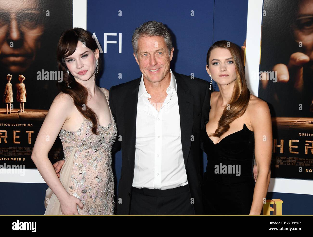 HOLLYWOOD, CALIFORNIA - OCTOBER 24: (L-R) Sophie Thatcher, Hugh Grant ...