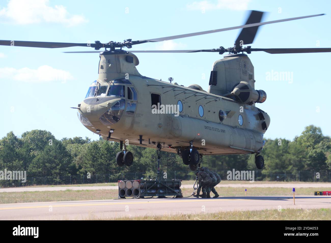 Students in the 89B Ammunition Supply Course work with a Chinook helicopter crew Sept. 26, 2024 ...
