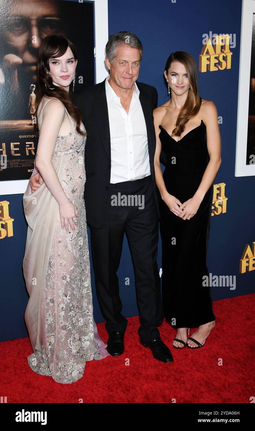 HOLLYWOOD, CALIFORNIA - OCTOBER 24: (L-R) Sophie Thatcher, Hugh Grant ...