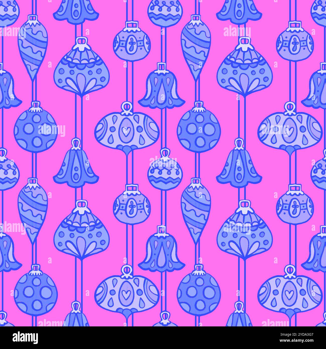 Christmas tree balls seamless winter toys pattern for wrapping paper ...