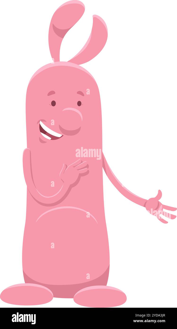 Cartoon illustration of cute pink fantasy character Stock Vector Image ...