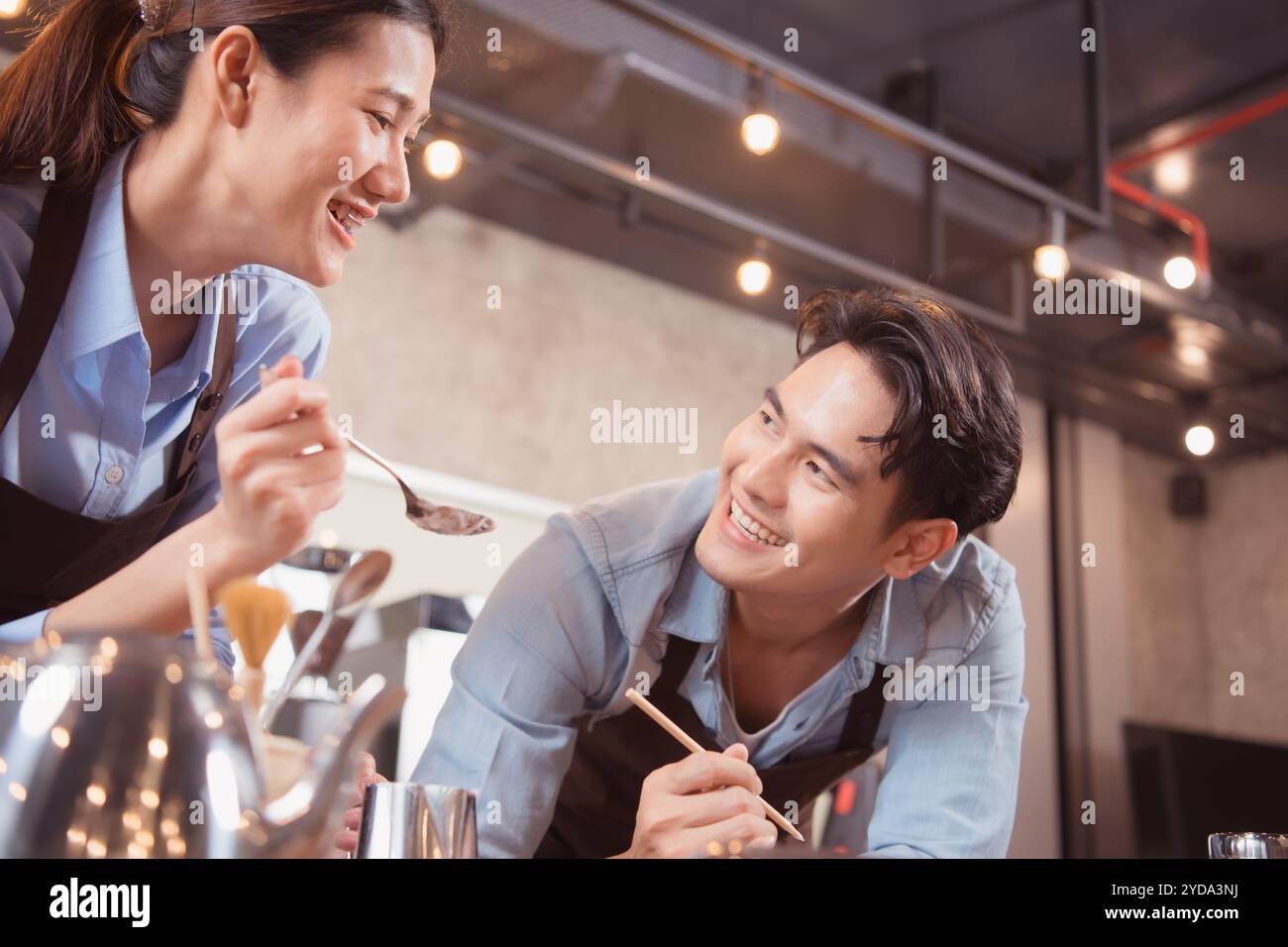 Before competing in the championship level coffee brewing competition ...