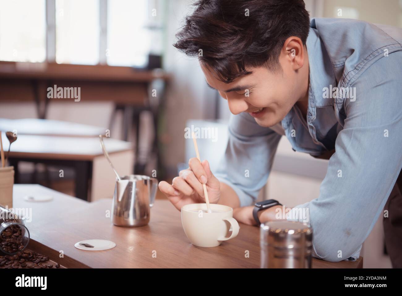 Before competing in the championship level coffee brewing competition ...