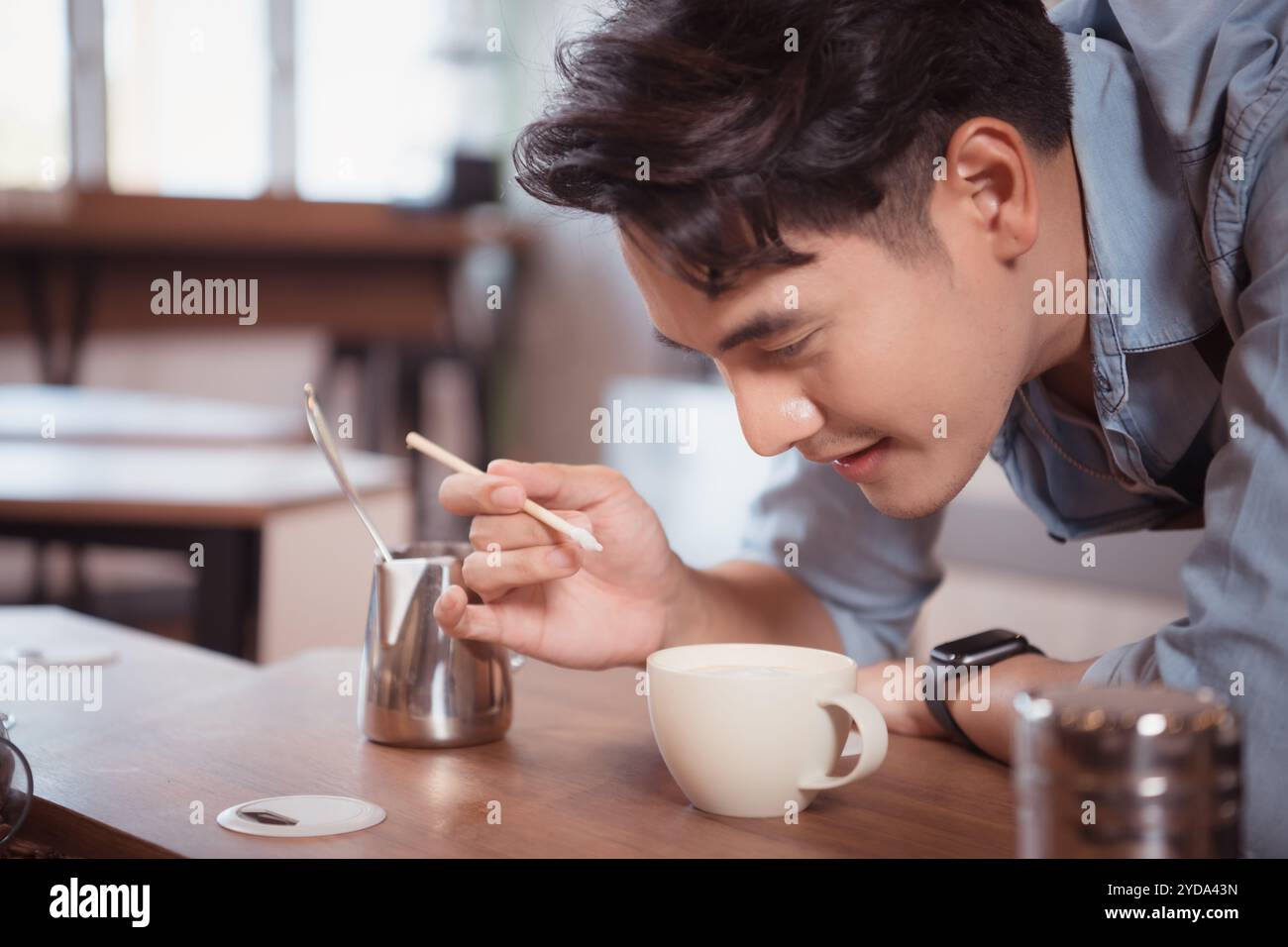 Before competing in the championship level coffee brewing competition ...