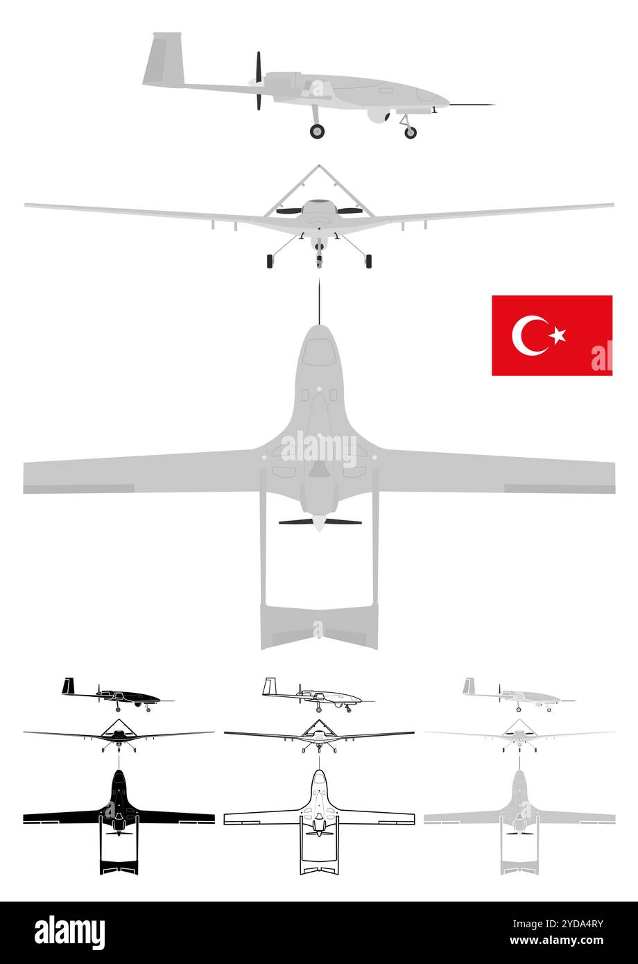Military drone UAV vector illustration Türkiye Stock Vector Image & Art ...
