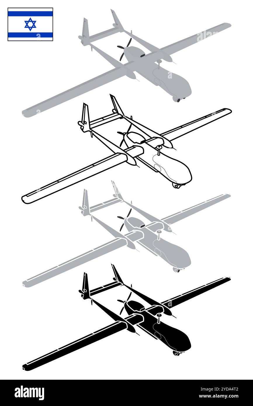 Military drone UAV 3D Israel vector illustration Stock Vector Image ...