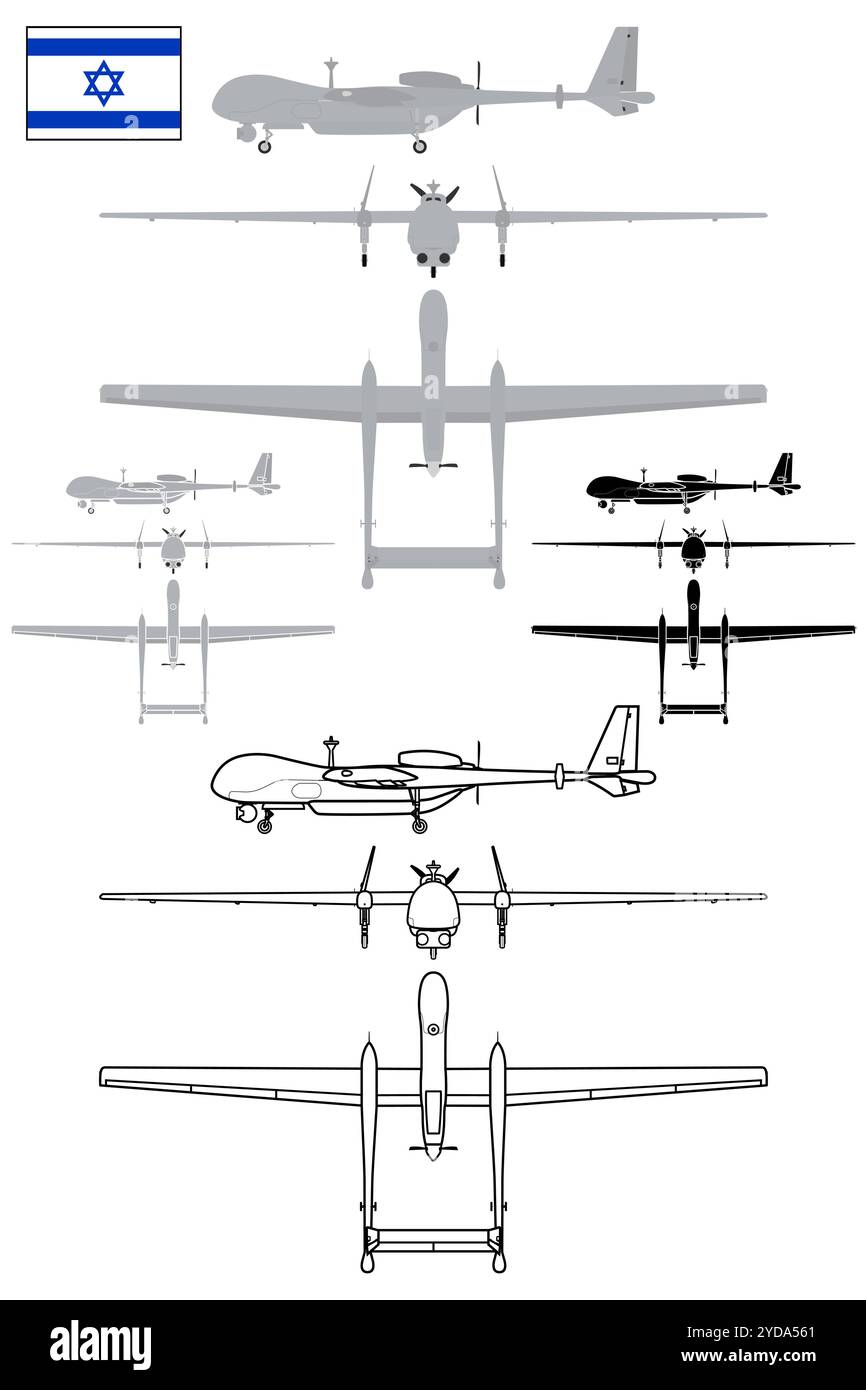 Military drone UAV Israel vector illustration Stock Vector Image & Art ...