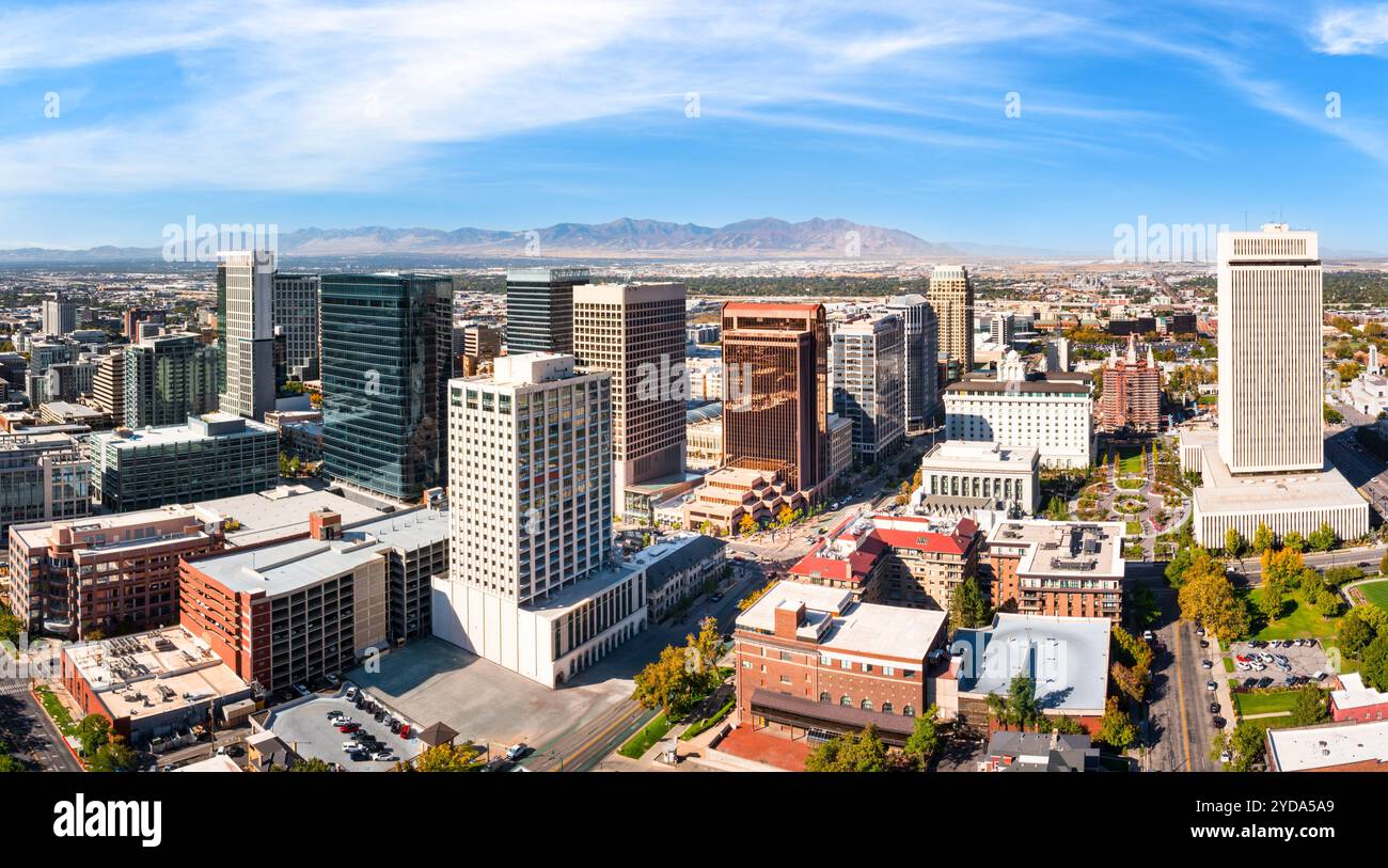 Aerial view of Salt Lake City, Utah skyline Stock Photo - Alamy